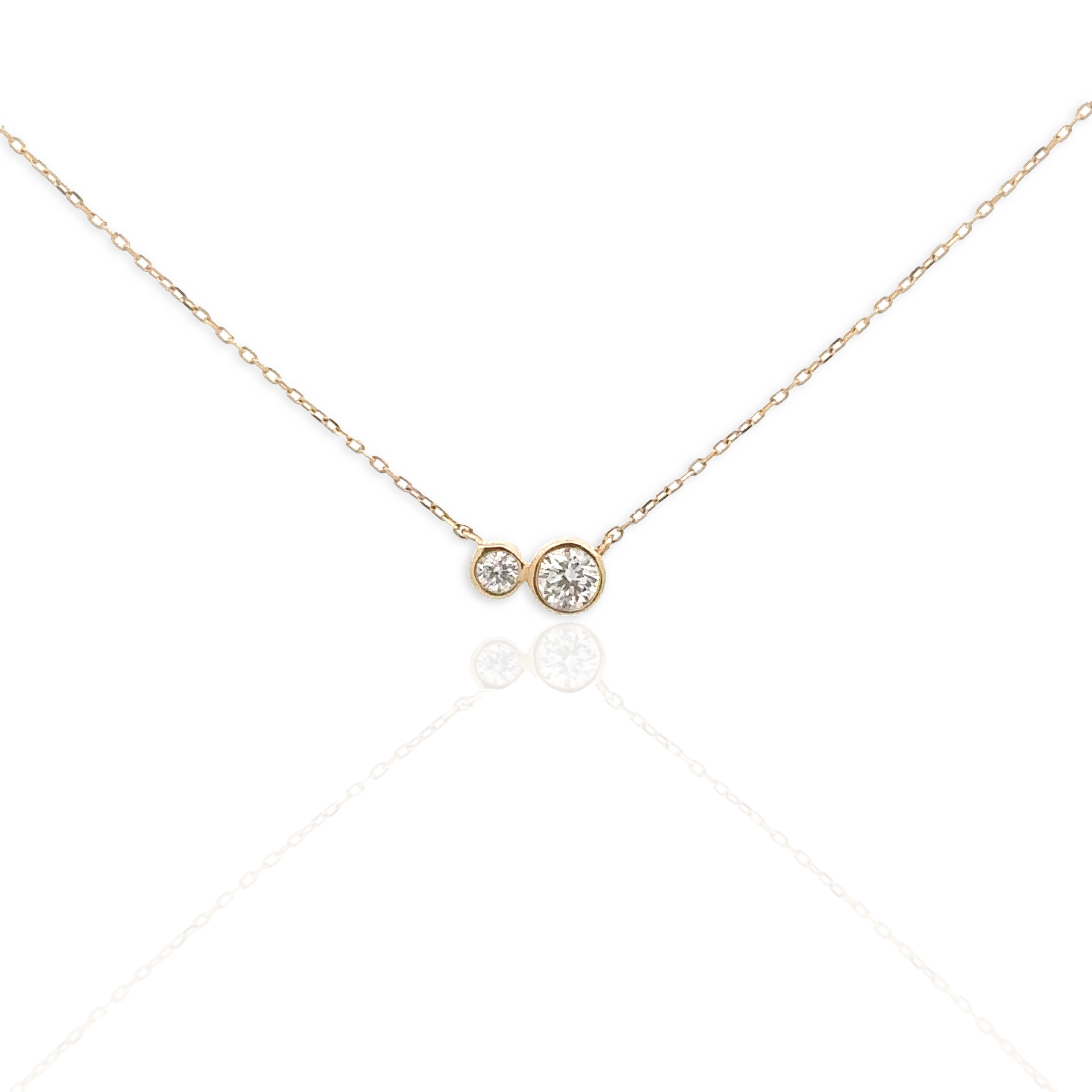 Double Bezel Diamond Necklace – ElisaFineJewelry